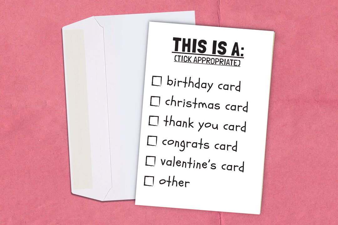 Funny Checklist Greetings Card (A5 Size) - Etsy