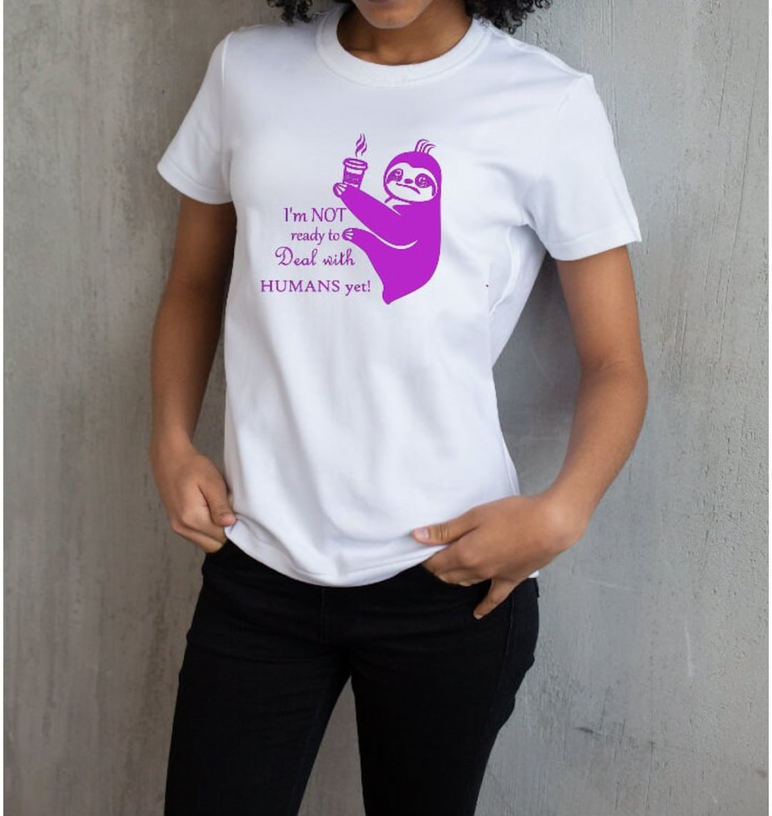 Sloth With Coffee Not Ready for Humans SVG,PNG, Cricut Cut Files ...