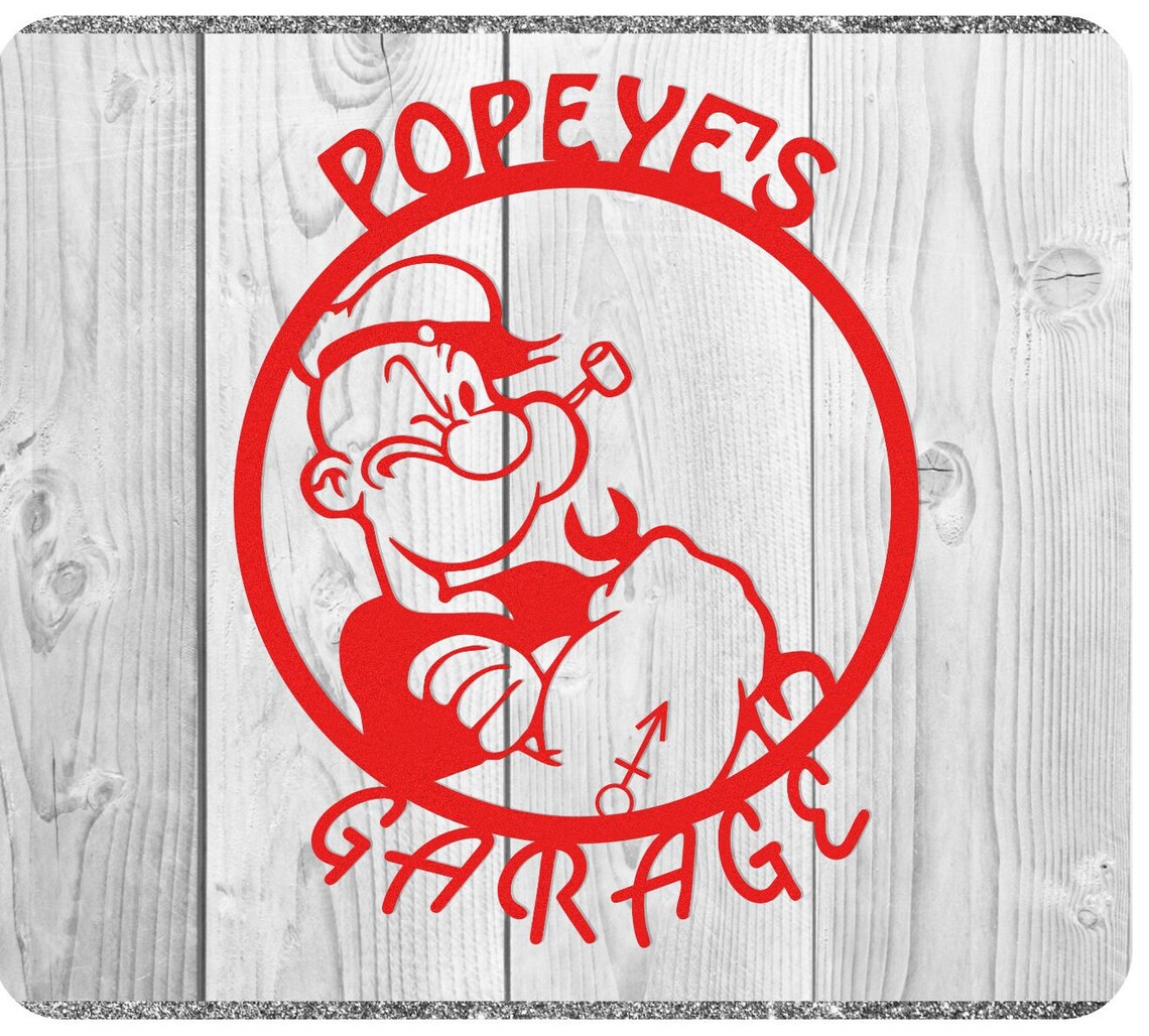 Popeye's Garage SVG,PNG, Popeye the Sailor, Cartoons, Man Cave, Shop ...