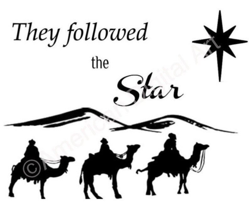 They Followed the Star Digital Cut File, Christmas, Wise Men, Bethlehem ...