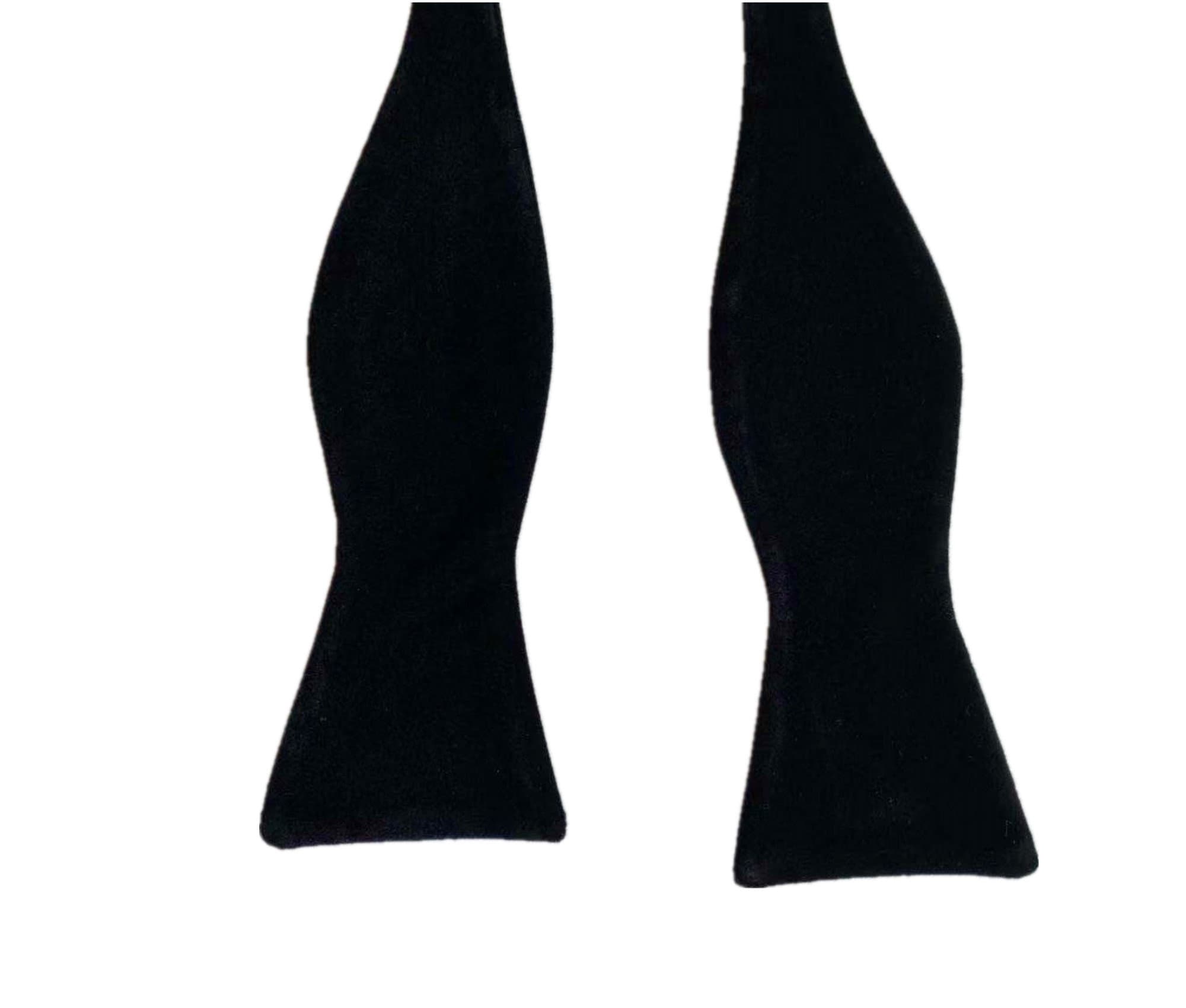 Man's Classic Black Velvet Self Tied Bow Tie Untied Bowtie Untie Bow ...