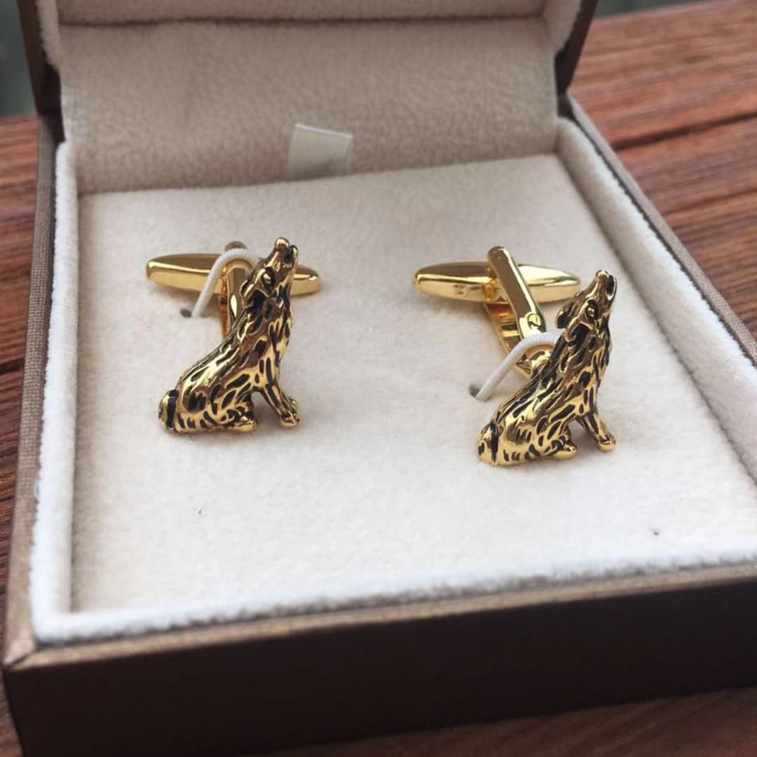 Antique Gold Wolf Cufflinks: Novelty Animal Cuff Links - Etsy Australia