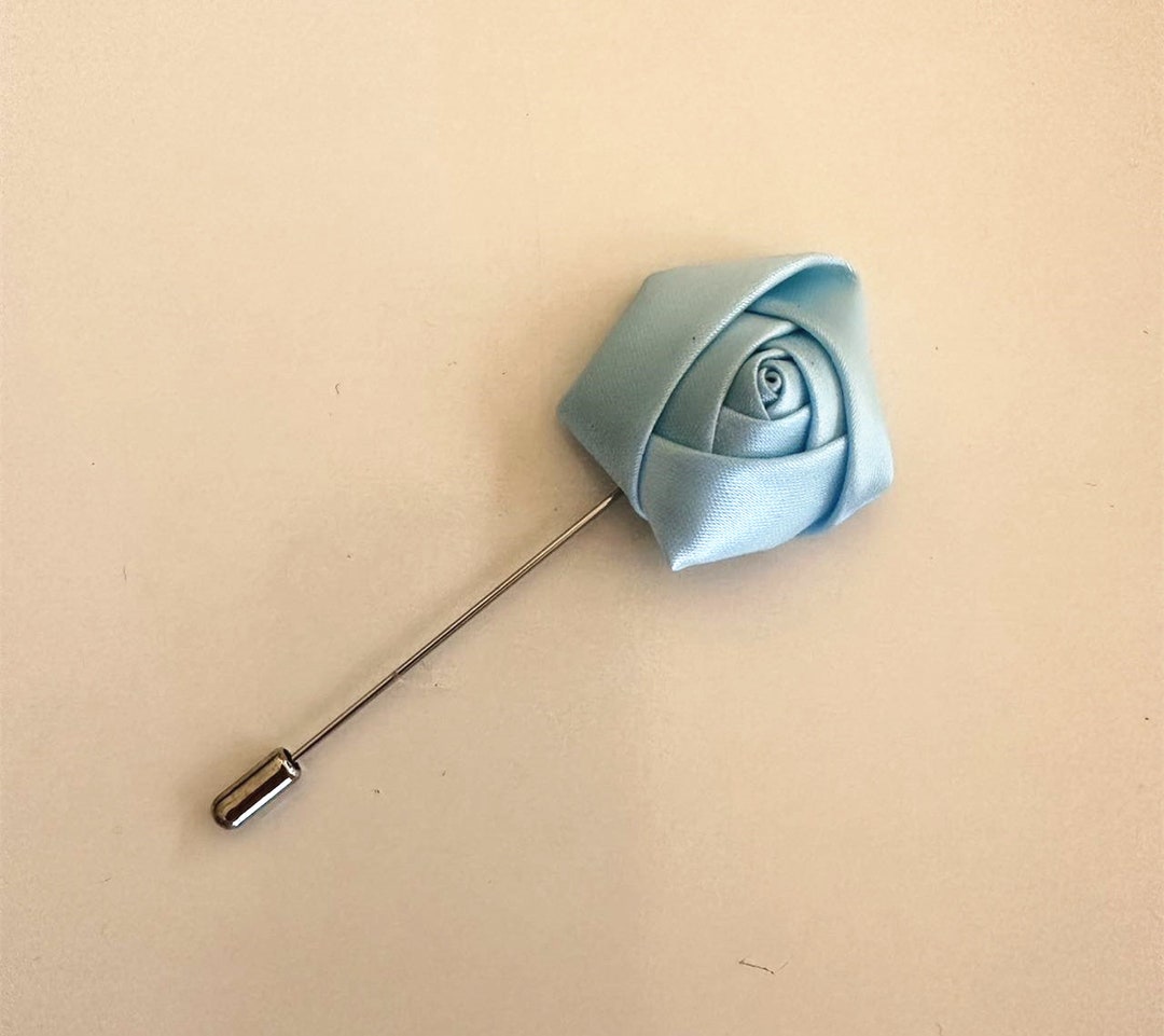 Baby Blue Satin Lapel Pins Wedding Brooches - Etsy