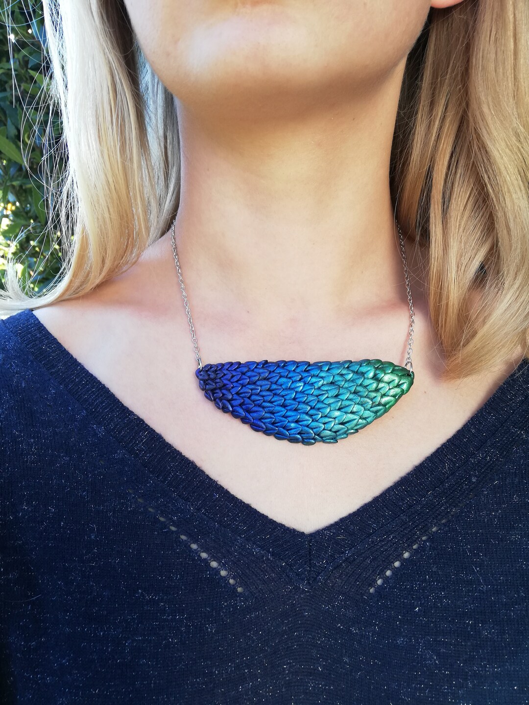 Dragon Scale Necklace, Multicolored Mermaid / Dragon Scale, Mermaid ...