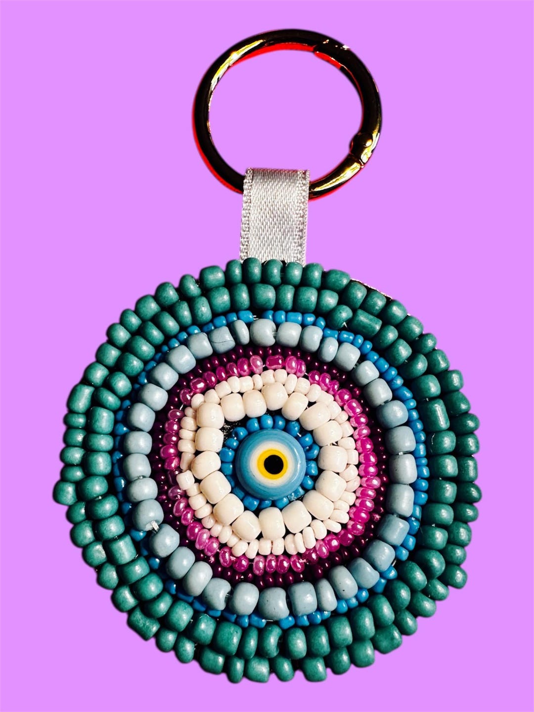 Handmade Beaded Evil Eye Brooch, Protection Talisman Charm - Etsy