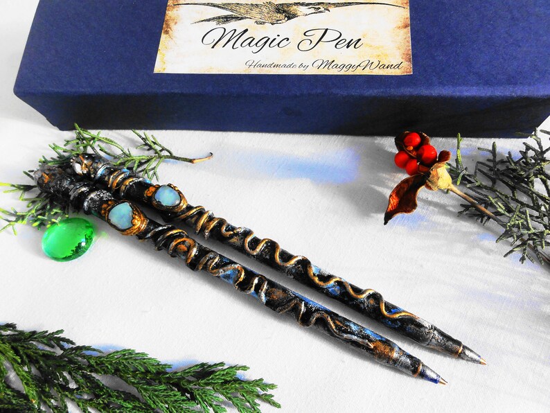Writer Pen Magic Pen Aquamarine Gemstone Magical Pencil | Etsy
