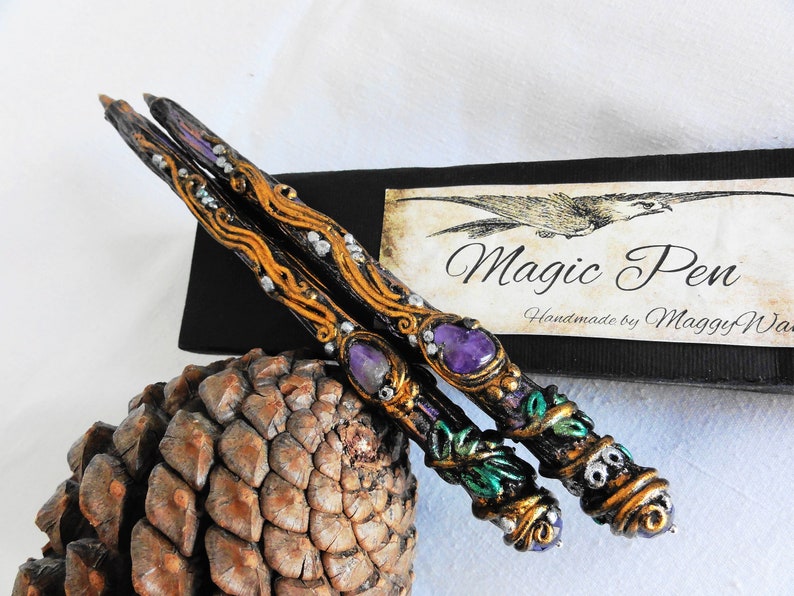 Magic Pen Amethyst Gemstone Crystal Pen Written Magic Pen - Etsy