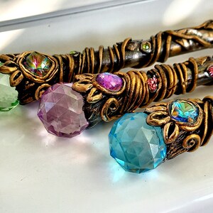 Raven Skull Magic Wand, Black Tourmaline Gemstone, Wizard Magick Wand ...