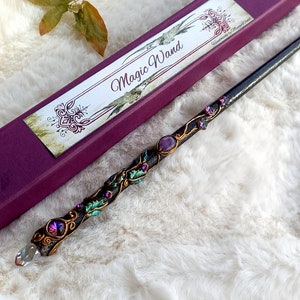 Magic Wand With Stars, Wood Stick, Amethyst Crystal, Handmade - Etsy UK