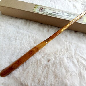 Magic Wand Natural Wood, Golden Wand, Wizard Tools, Handmade - Etsy