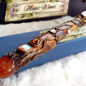 Wooden Magic Wand With Crystals Spiritual Energy One of A Kind for True ...