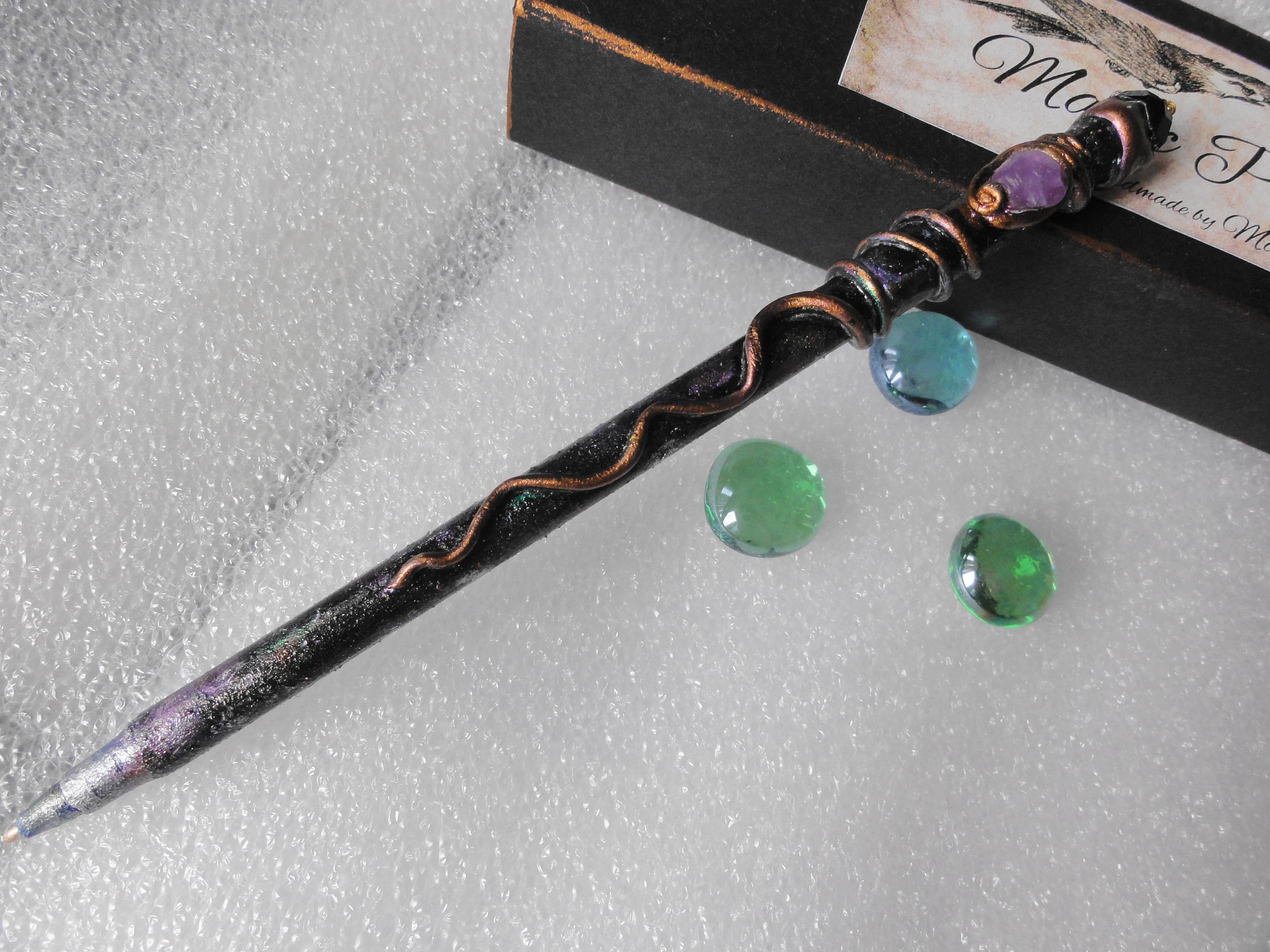 Fairy Pen Wizard Pen Magic Wand Pen Amethyst Crystal Pen Clay | Etsy