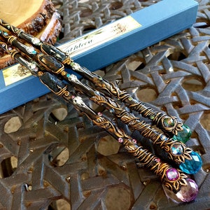 Magic Wand Raven Skull, Wand With BOX, Black Tourmaline Gemstone ...