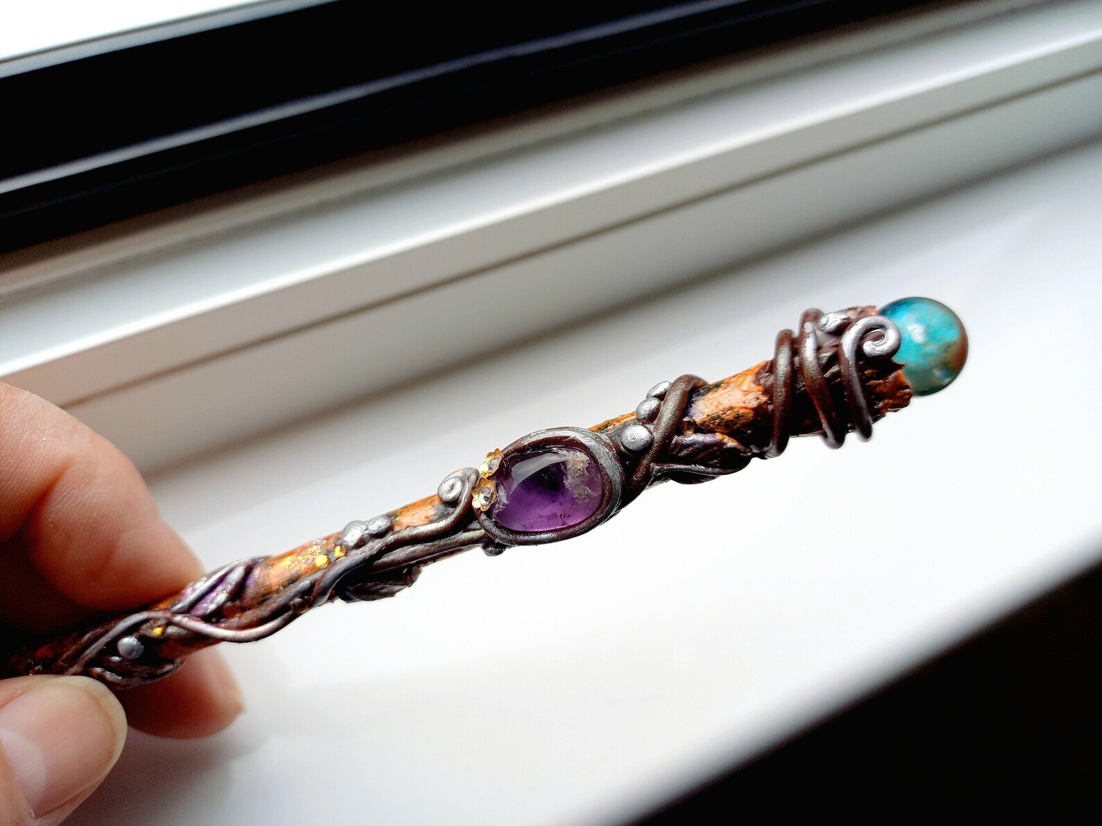 Magic Pen Wand Amethyst Spell Pen Witchy - Etsy