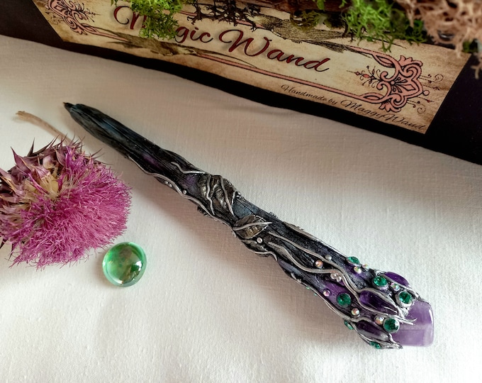 Pen Magic Wand, Crystal Cube, Grimoire Tools, Amethyst Stone, for a ...