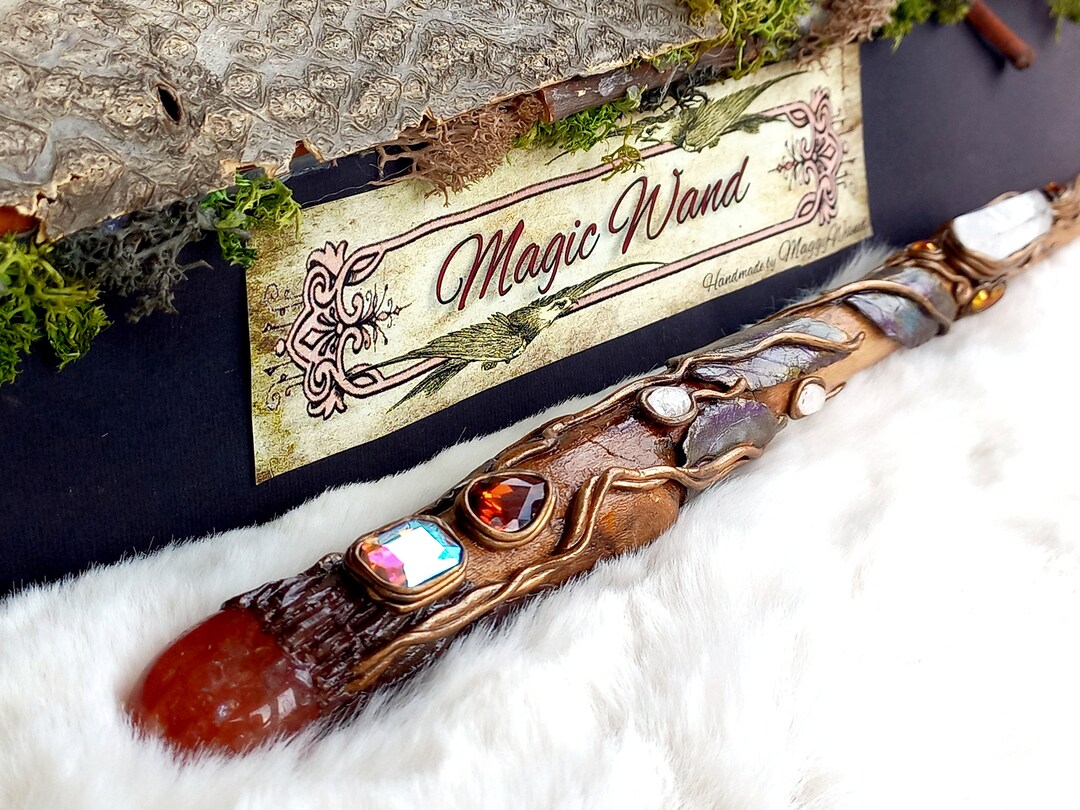 Wooden Magic Wand With Crystals Spiritual Energy One of A Kind for True ...