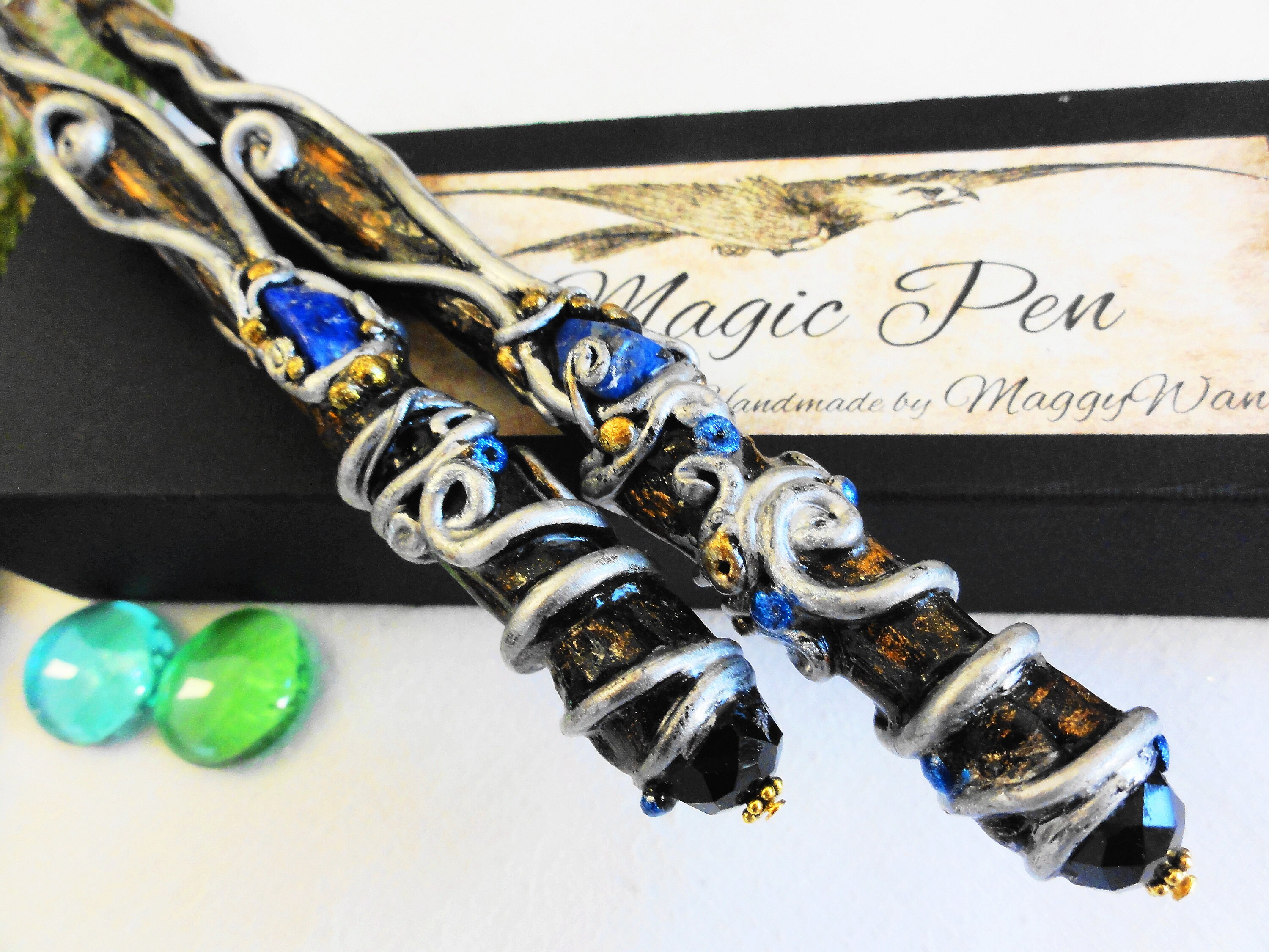 Writer Talisman Magic Pen Sodalite Stone Magic Wand Pencil | Etsy
