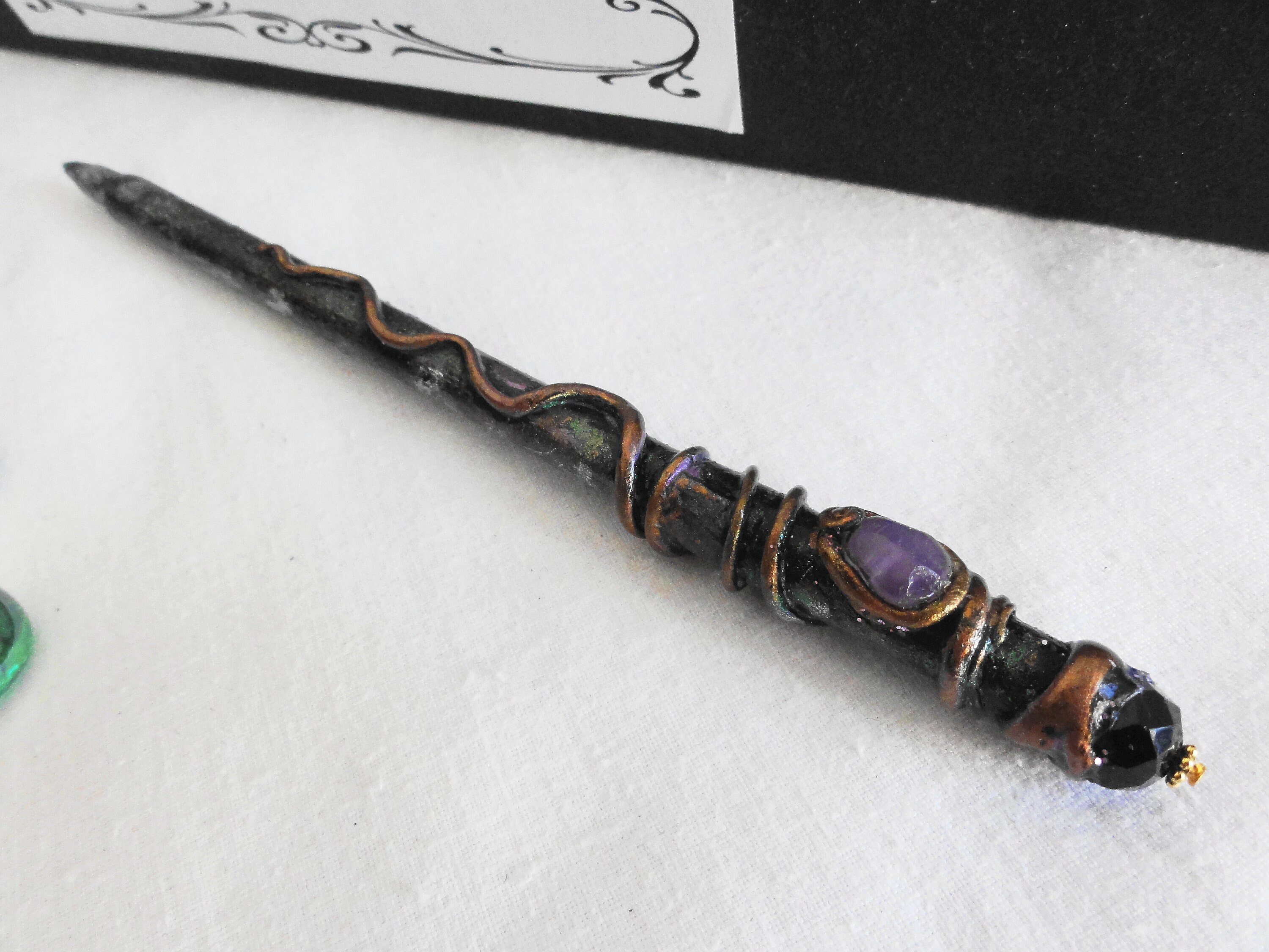 Fairy Pen Wizard Pen Magic Wand Pen Amethyst Crystal Pen Clay - Etsy ...