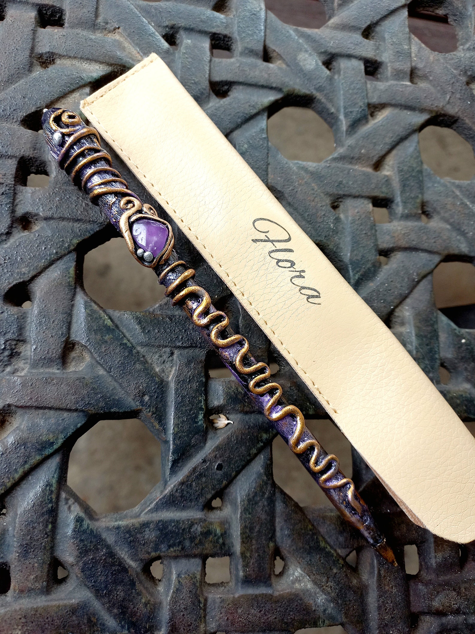 Fairy Pen Wizard Pen Magic Wand Pen Amethyst Crystal Pen Clay - Etsy