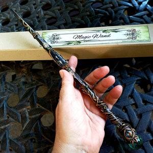 Raven Skull Magic Wand, Black Tourmaline Gemstone, Wizard Magick Wand ...