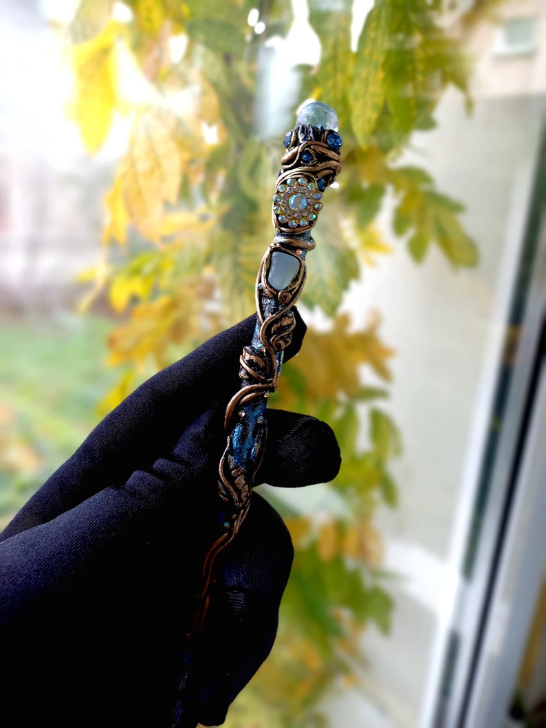 Wicca Aquamarine Magic Wand Pen - Etsy