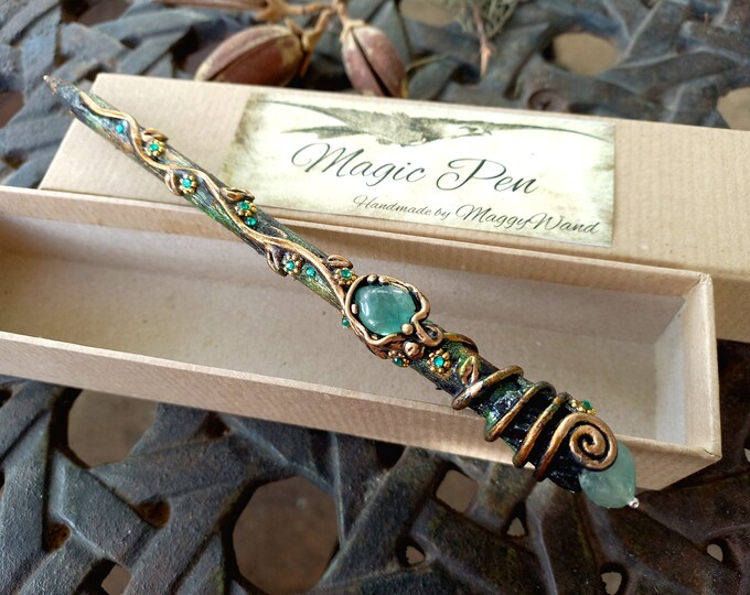 Fluorite Magic Wand Pen, Green Pencil, Polymer Clay, Fairy Magic Pen - Etsy