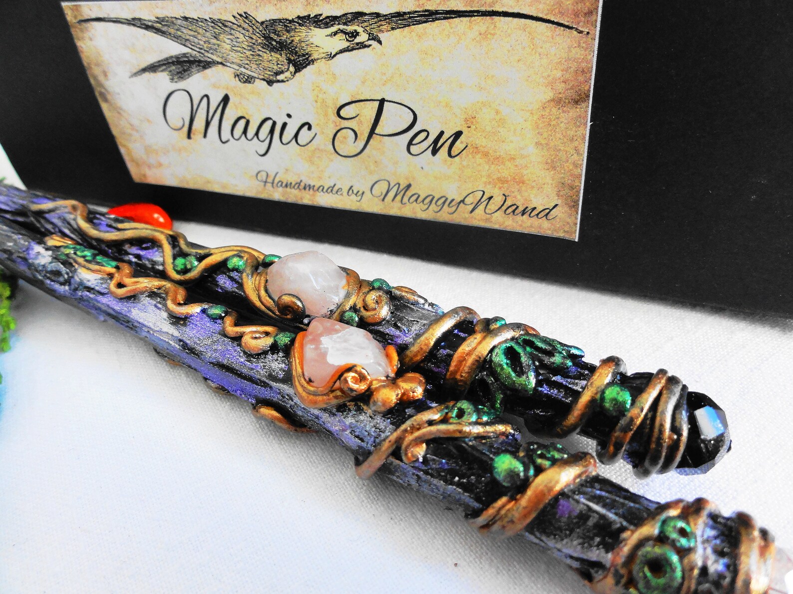 Amulet Writer Magic Pen Rose Quartz Stone Magic Wand Pencil Witch ...