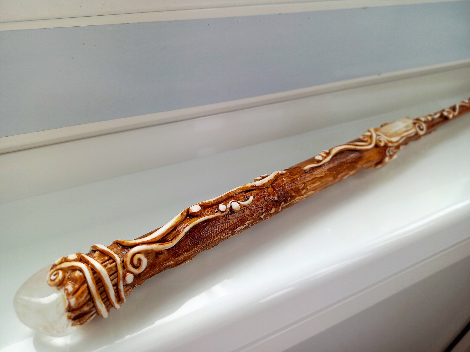 Quartz Magic Wand Altar Wand Wood Stick Enchanted Wand - Etsy