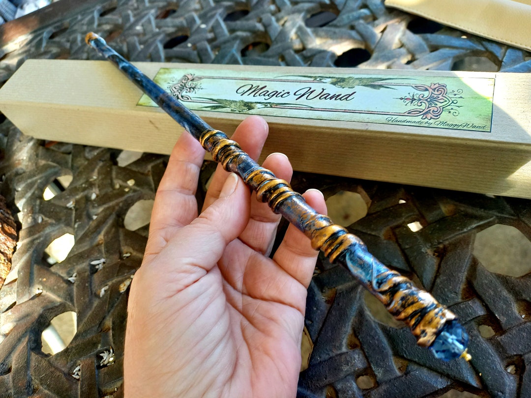 Magic Wand Blue and Gold Cosplay Magic Wand Witches Wand Party Wand ...