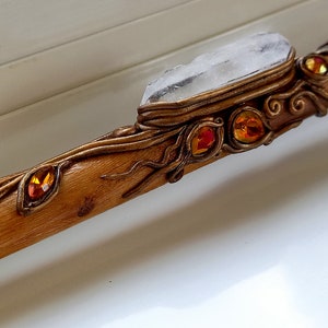 Wooden Magic Wand With Crystals Spiritual Energy One of A Kind for True ...