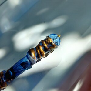 Magic Wand Blue and Gold Cosplay Magic Wand Witches Wand Party - Etsy