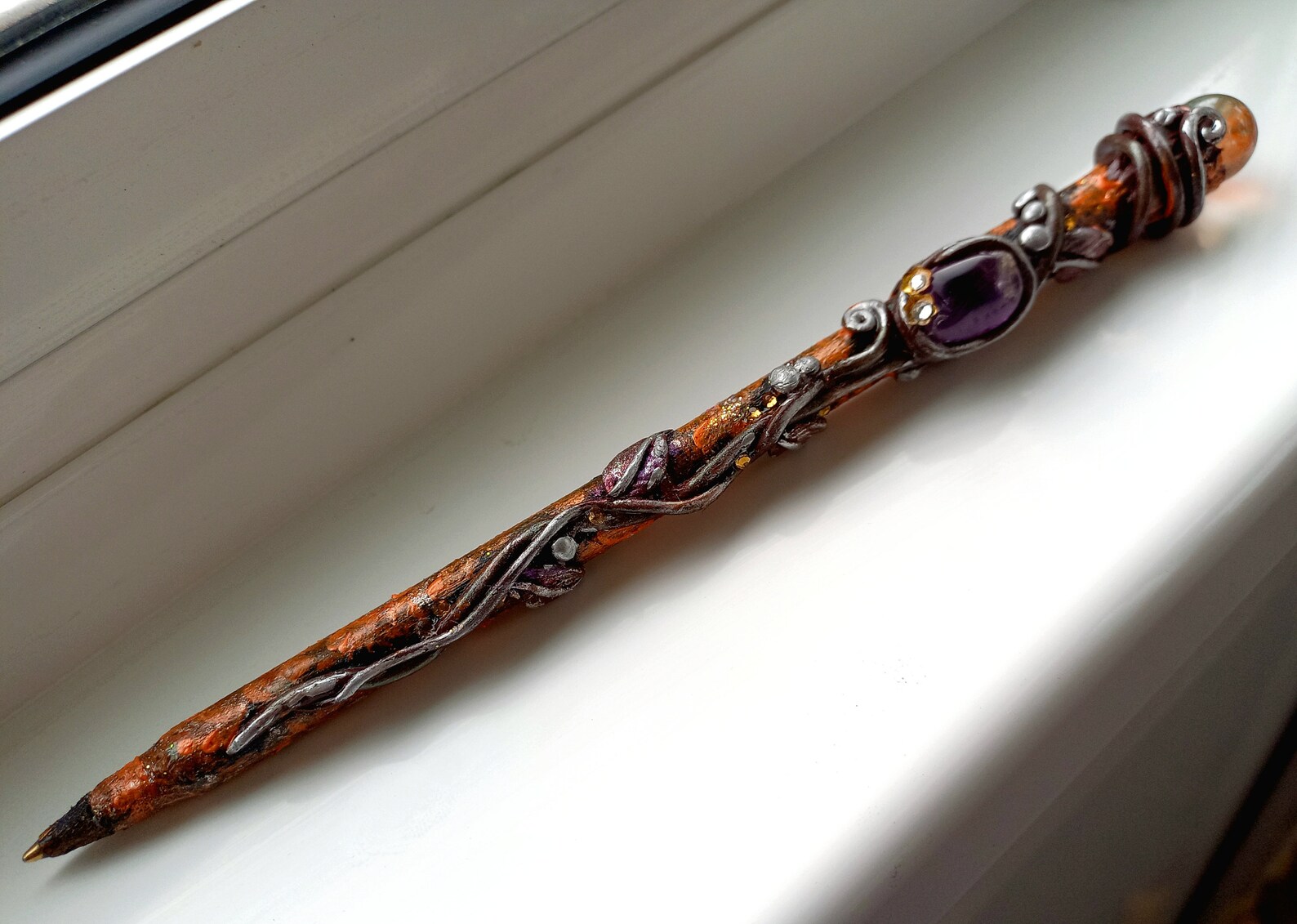 Magic Pen Wand Amethyst Spell Pen Witchy - Etsy