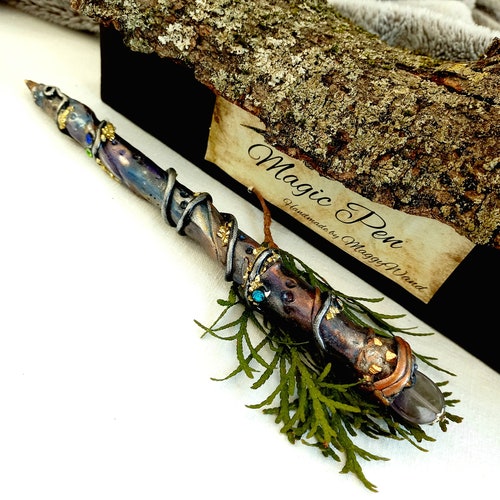 Fluorite Magic Wand Pen Green Pencil Polymer Clay Fairy - Etsy