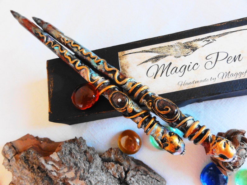 Garnet Crystal With Magic Pen Writer Pen Witchy Tools Fairy - Etsy