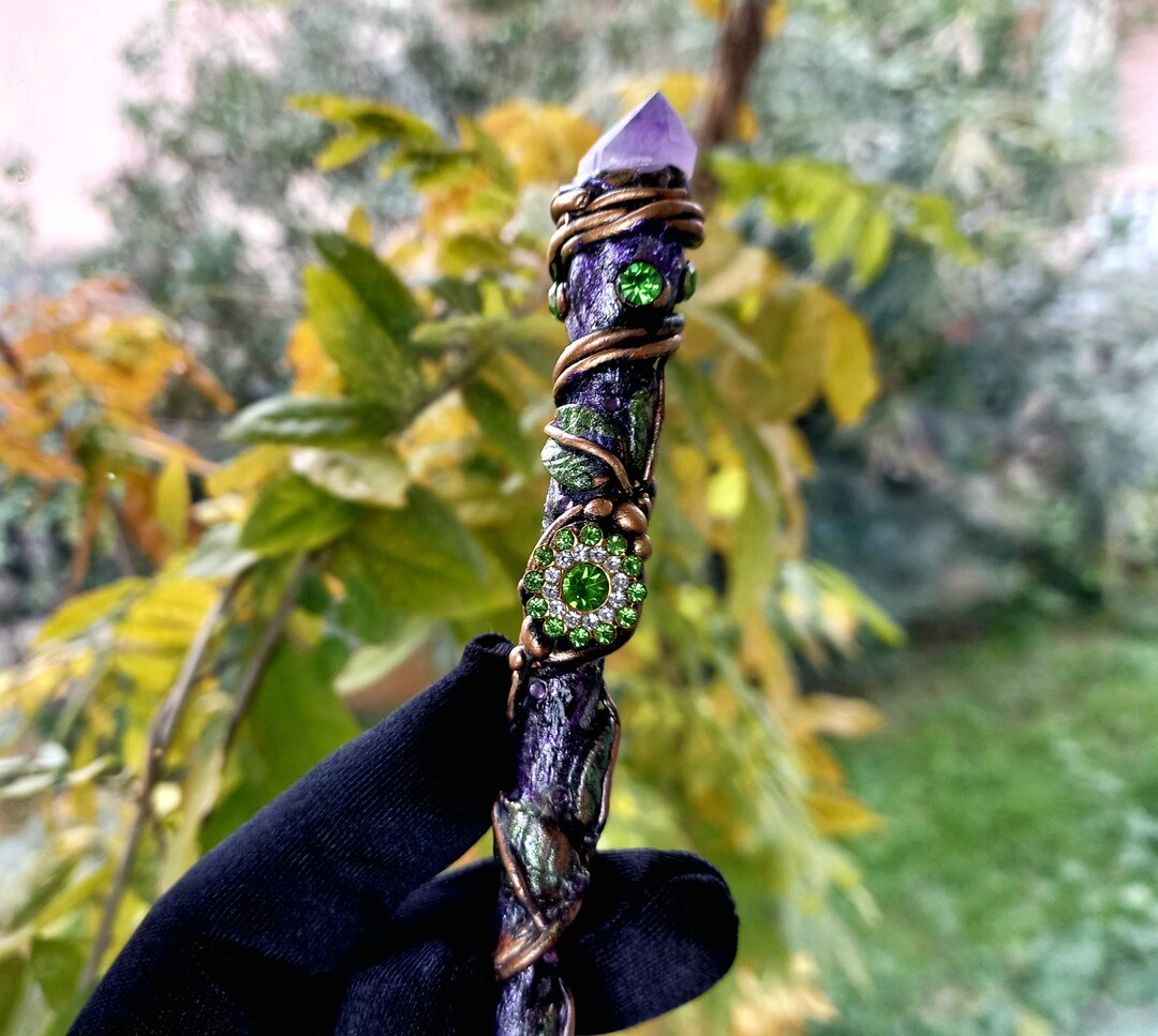 Magic Wand Pen Amethyst Witchy Purple and Gold - Etsy