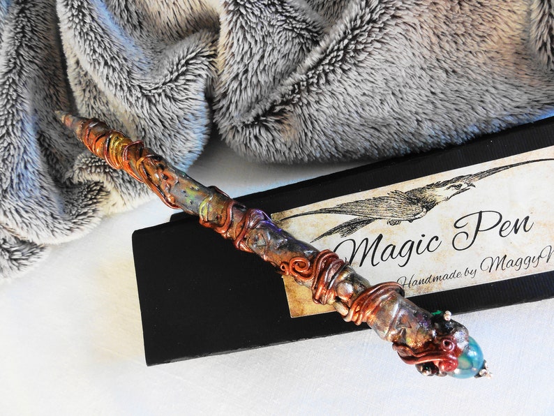 Spell Writer Pen Magic Pen Dragon Vein Agate Witchy Pencil - Etsy