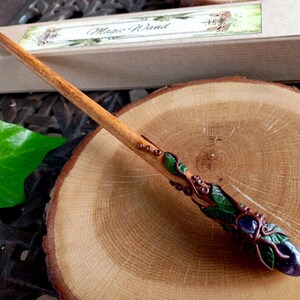 Forest Magic Wand With Amethyst, Box for Wand, Wooden Wand - Etsy