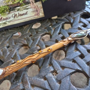 Wooden Magic Wand With Crystals Spiritual Energy One of A Kind for True ...