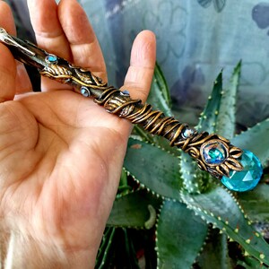 Magic Wand, Black Tourmaline, Crow's Skull, Wand With BOX, Handmade ...