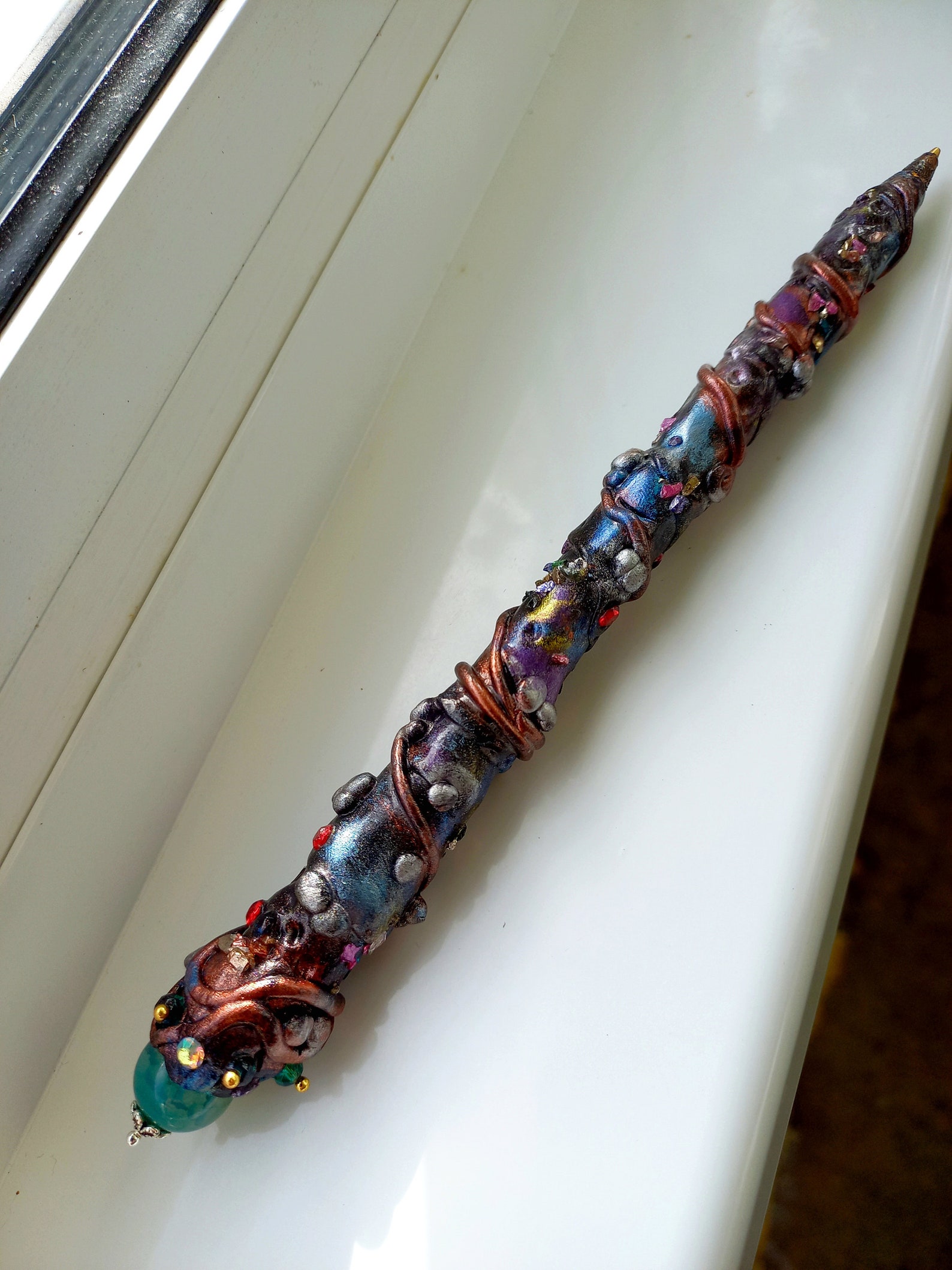 Spell Writer Pen Magic Pen Dragon Vein Agate Witchy Pencil - Etsy