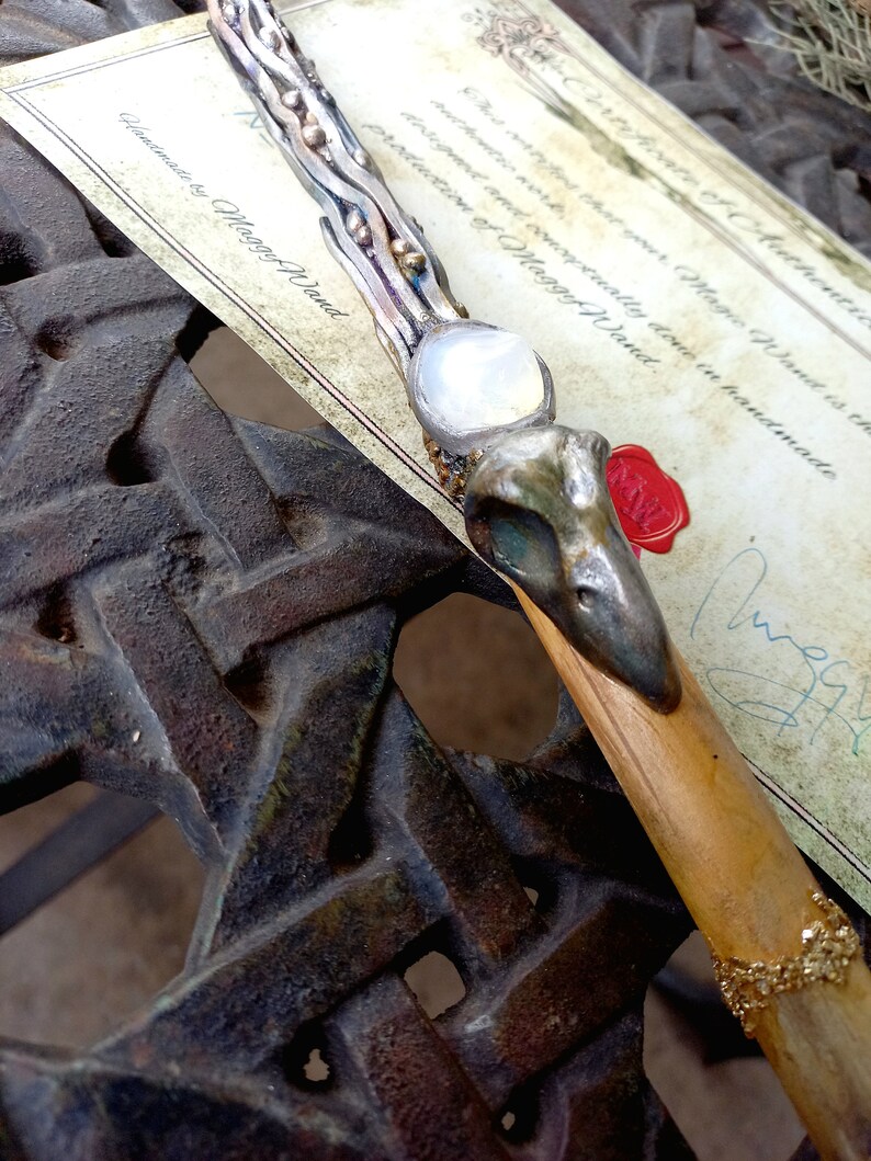 Raven Magic Wand Opalite Gemstone Crow Skull Witchy Powers - Etsy