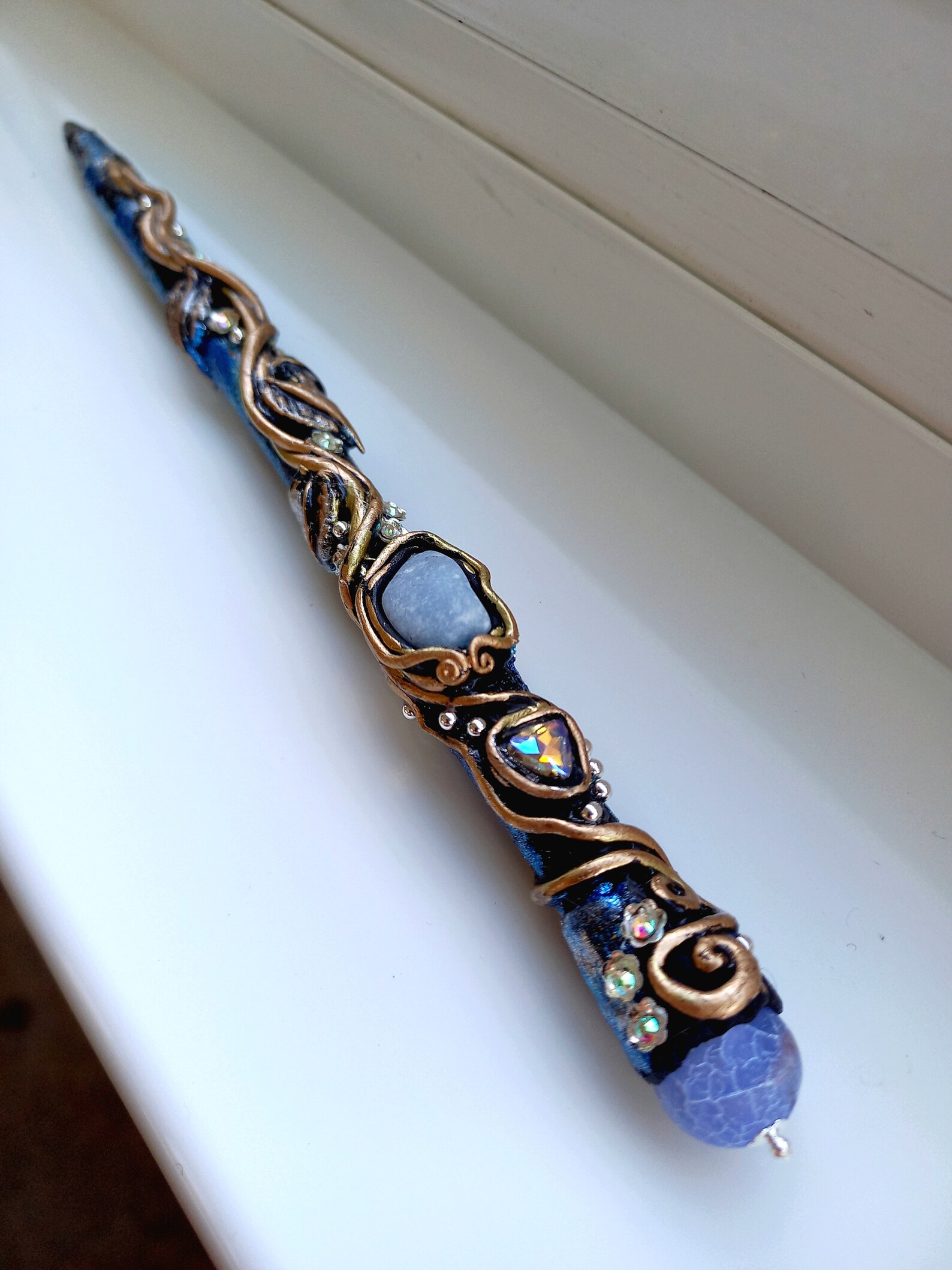 Magic Pen Angelite Gemstone Witch Tool - Etsy