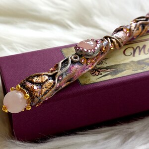 Princess Crown Wand Pen With Rose Quartz Crystal, for Spell and Fairy ...