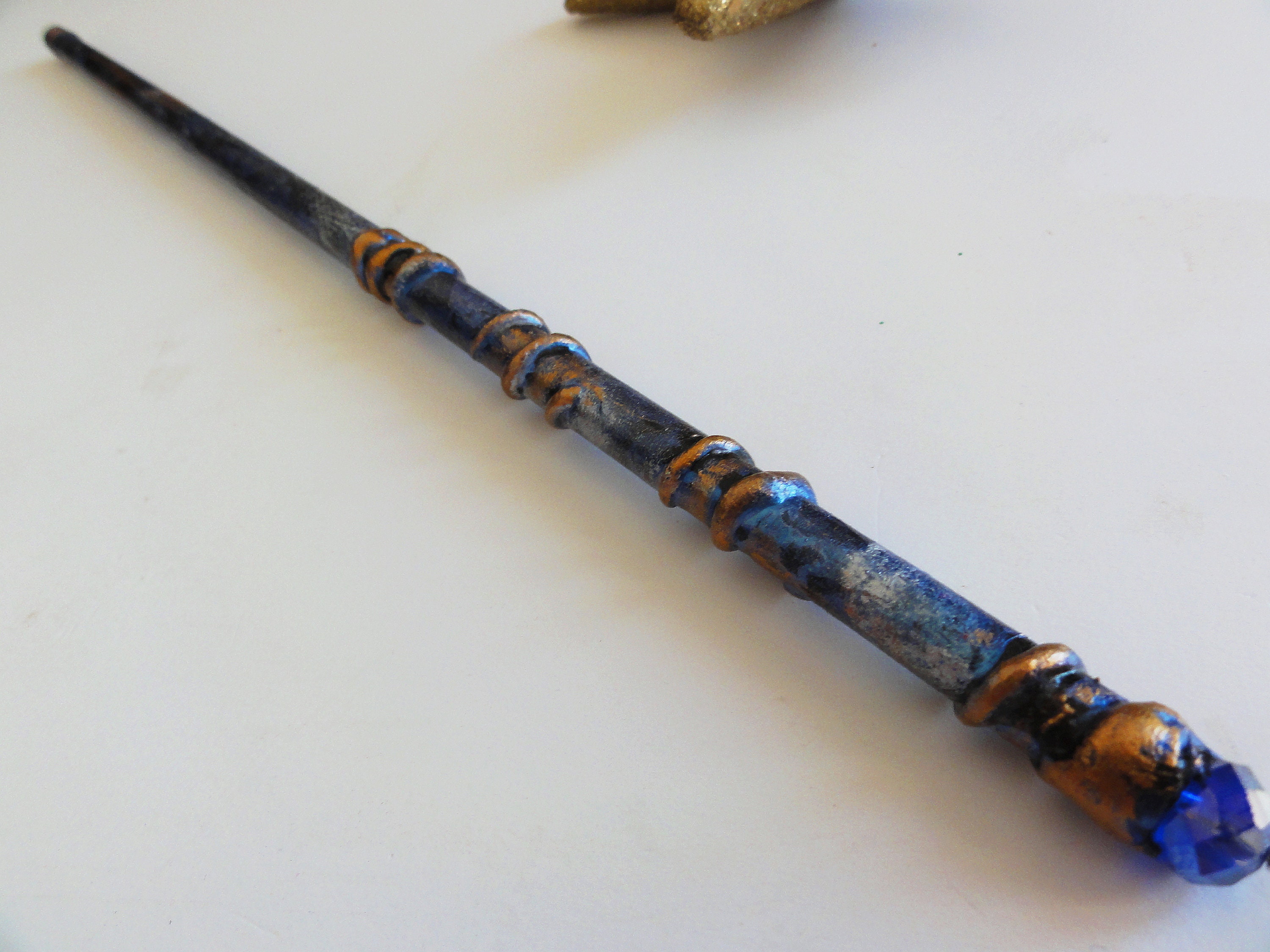 Magic Wand Blue and Gold Cosplay Magic Wand Witches Wand Party - Etsy