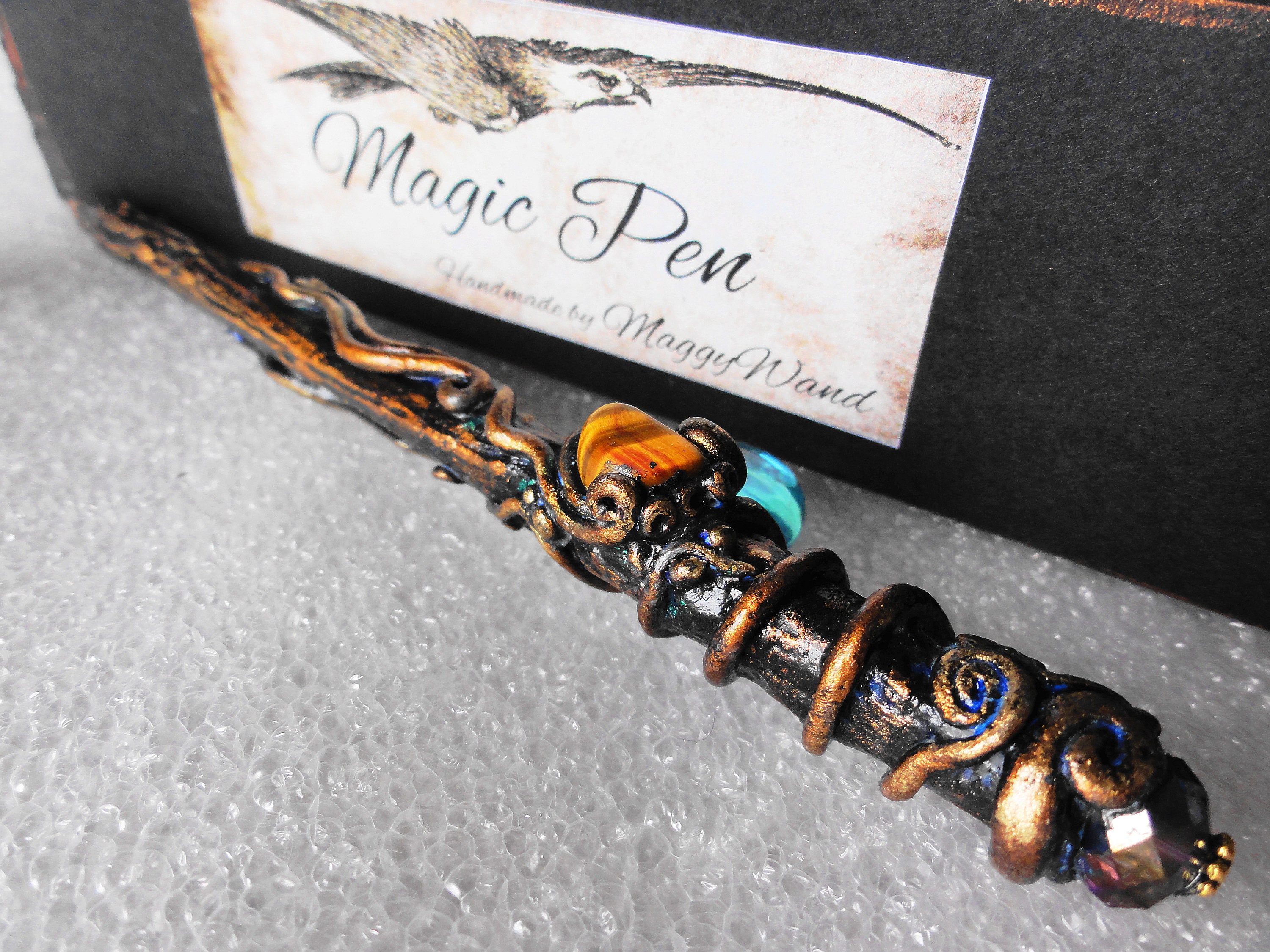 Witch Wand Pen Tigers Eye Pens Magic Wands Pencils | Etsy
