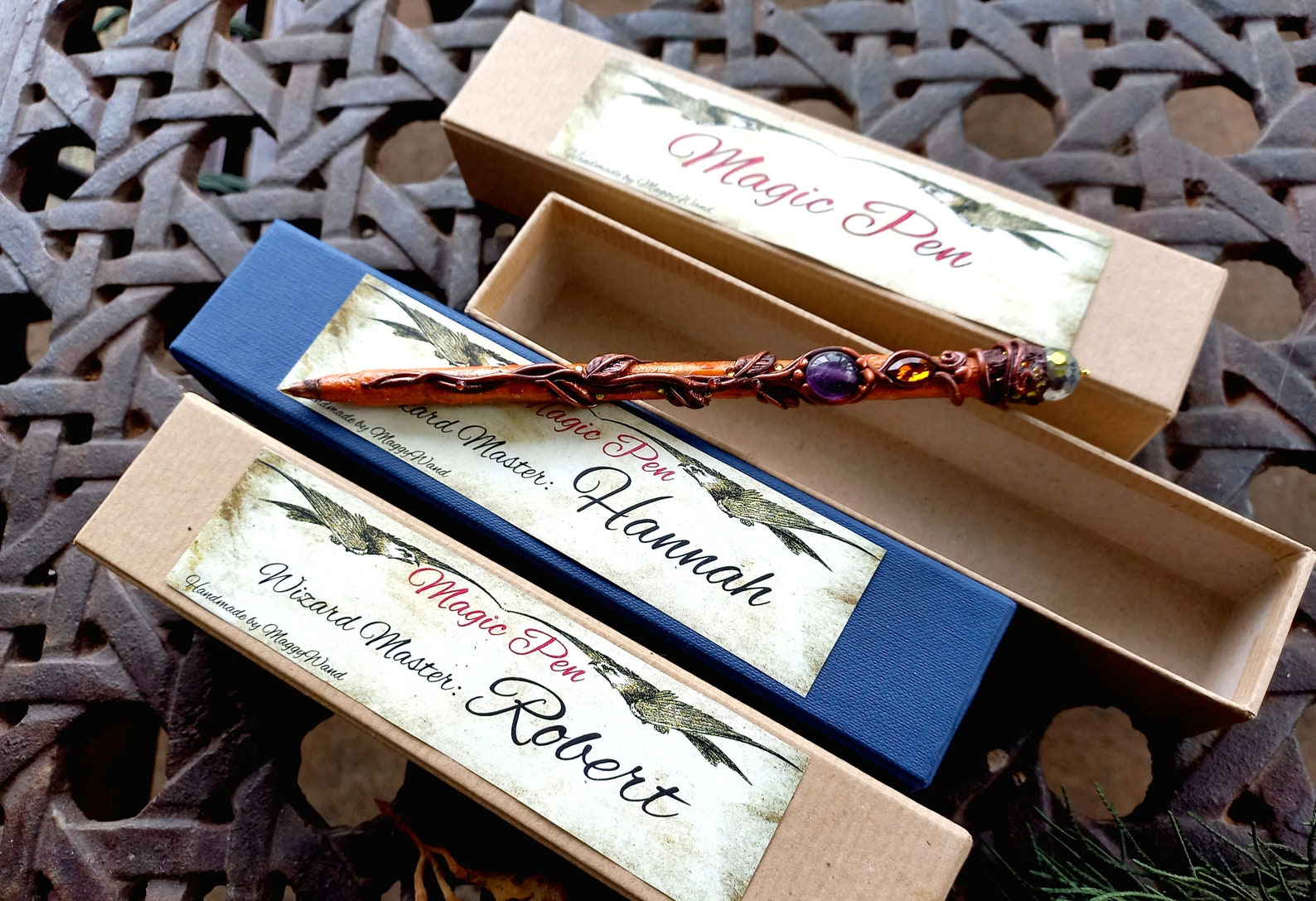 Wizard Magic Pen Writer Pencil Green and Purple - Etsy