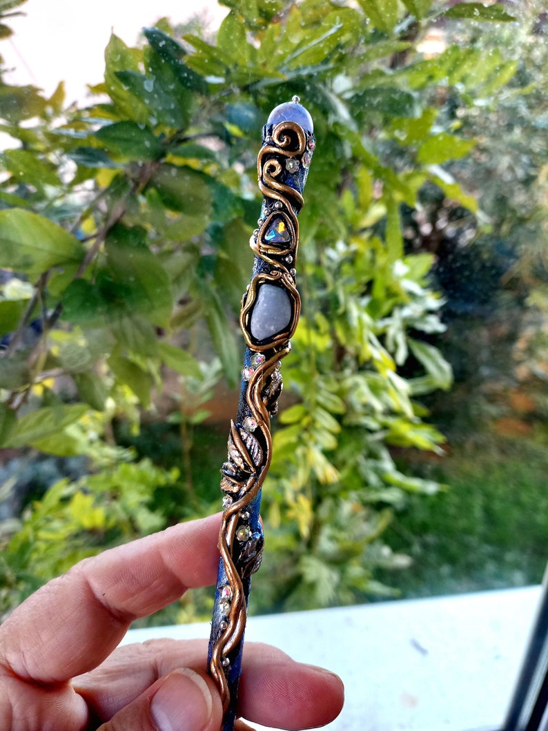 Magic Pen Angelite Gemstone Witch Tool - Etsy