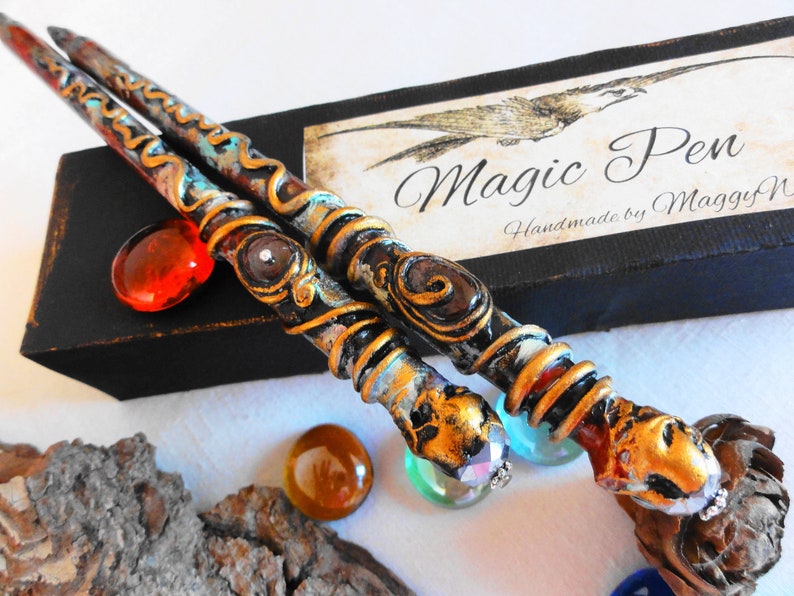 Garnet Crystal With Magic Pen Writer Pen Witchy Tools Fairy - Etsy