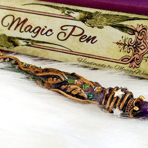 Magic Pen With Stars, Amethyst Sphere Crown, Witchy Pen, Spell Tools - Etsy
