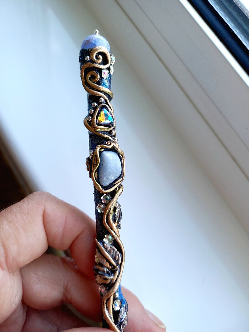 Magic Pen Angelite Gemstone Witch Tool - Etsy